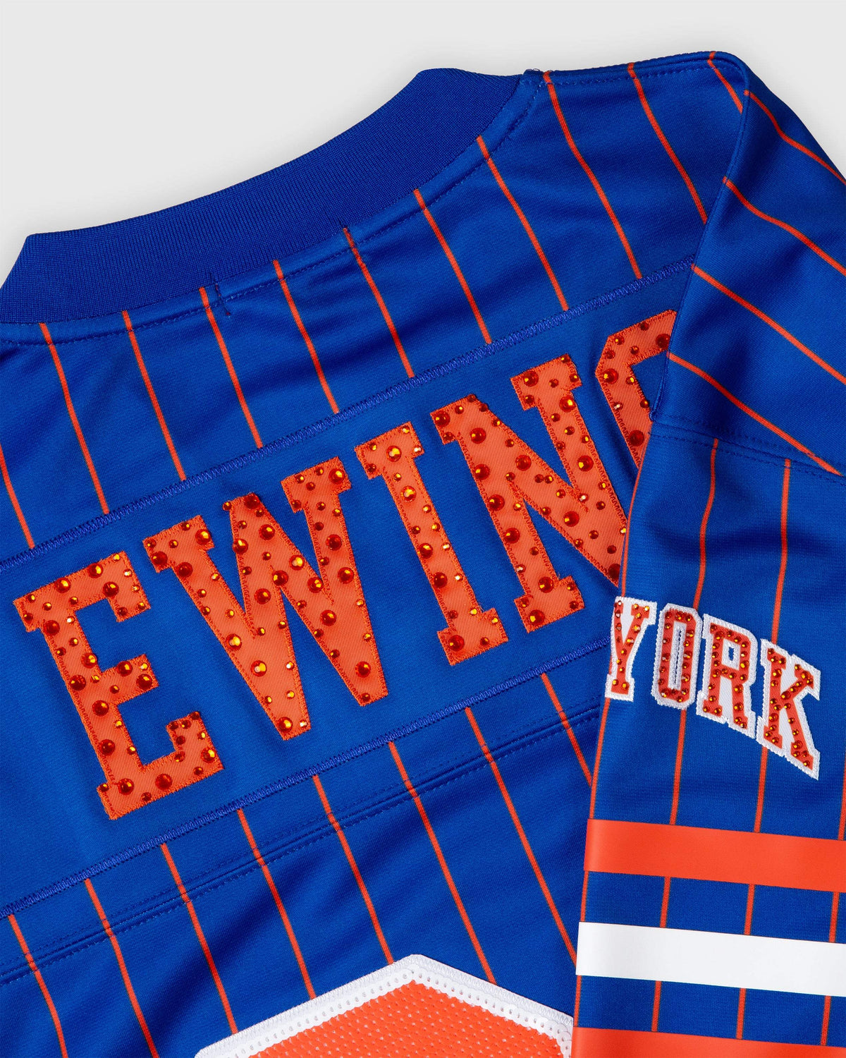 Patrick Ewing New York Knicks Rhinestone Crop Football Jersey – DannijoPro